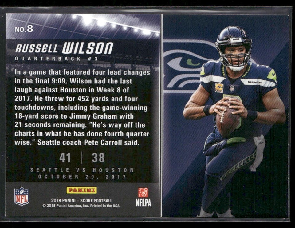2018 Score Scoreboard Russell Wilson #8 Seattle Seahawks | eBay