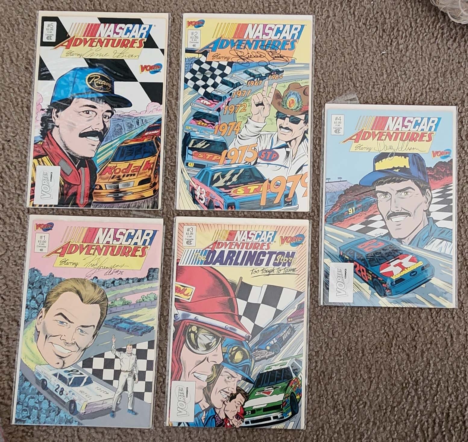 AWESOME SET OF 5 NASCAR ADVENTURES COMICS PETTY, LORENZEN, ALLISON ...