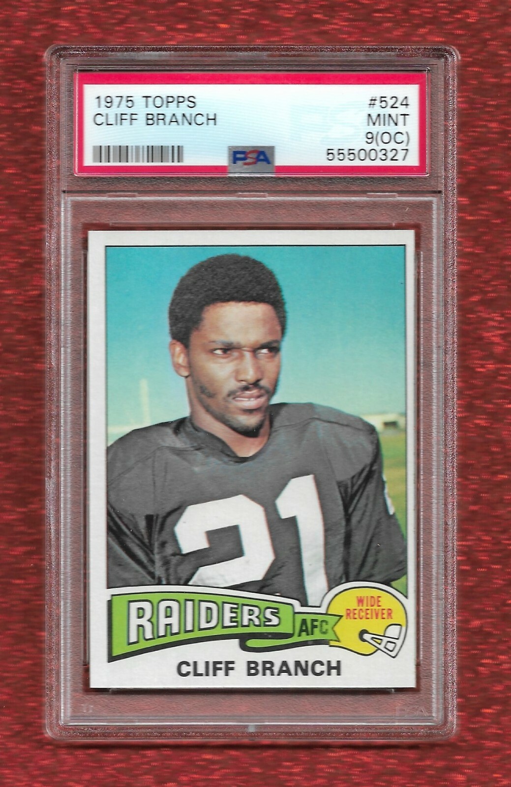 1975 TOPPS #524 CLIFF BRANCH PSA 9 OC MINT ROOKIE RC ONLY 17 HIGHER HOF ...