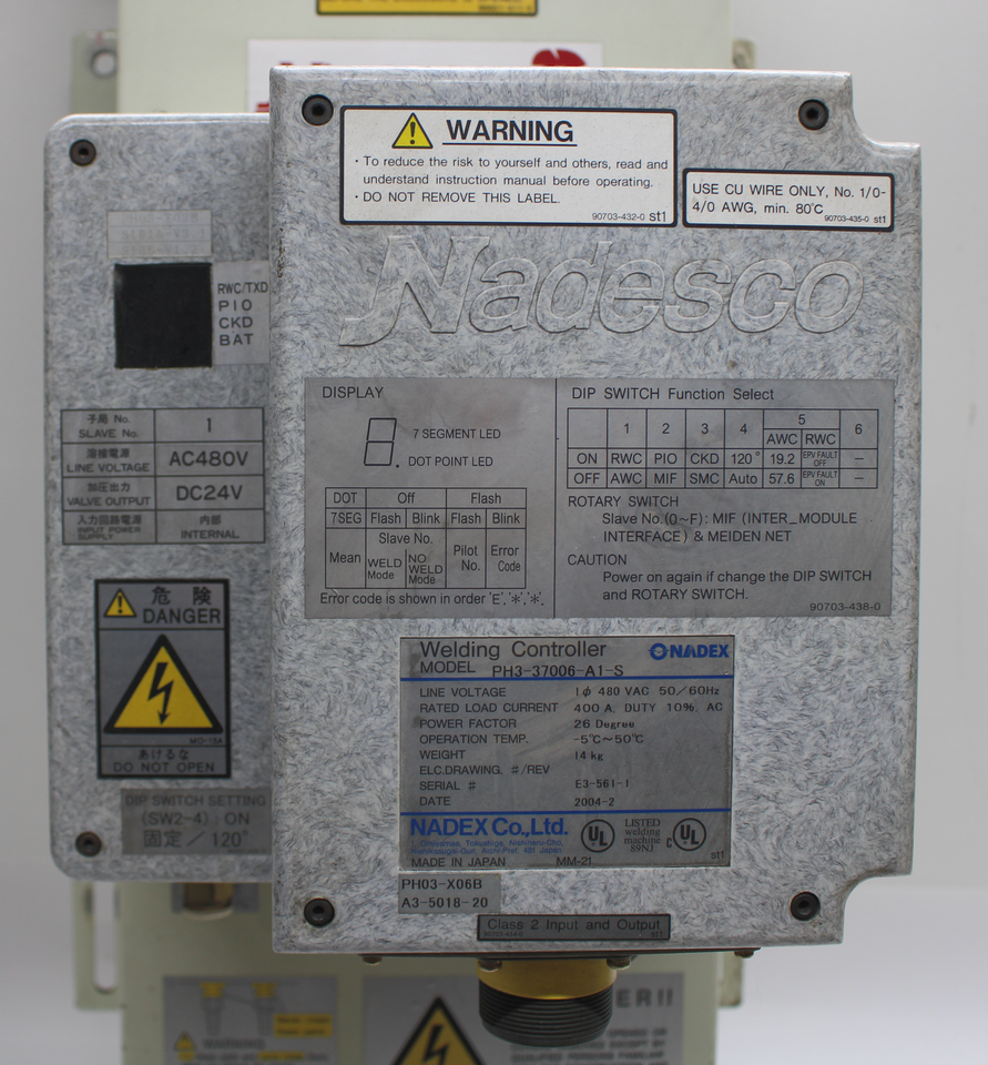 Nadesco Nadex PH3-37006-A1-S Welding Controller 400A with PH3-W6112-A1 ...