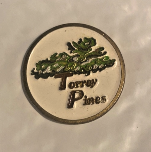 TORREY PINES, La Jolla Cailfornia., 1 inch Coin Style Ball Marker. A ...