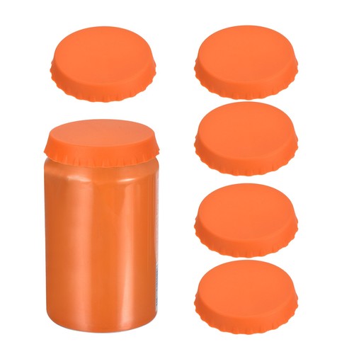 6 Pcs Silicone Can Covers Airtight Seal Corks Orange | eBay