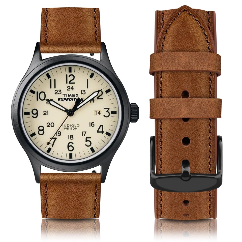 20mm Leather Band for Timex Expedition Bands Soft Leather Replacement ...