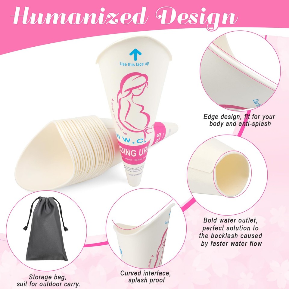 Luxiv 20 50 Pcs Disposable Female Urination Device Portable Girl Urinal ...