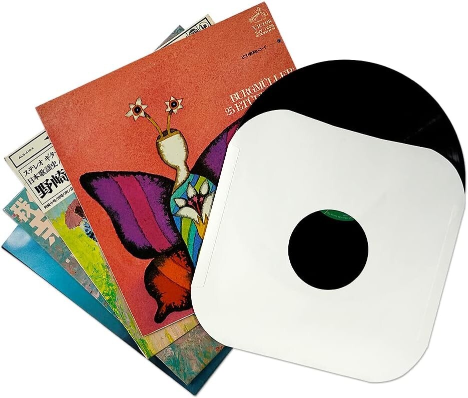 12 Inches Vinyl Record Inner Paper Sleeves - 100G Anti-Static White ...
