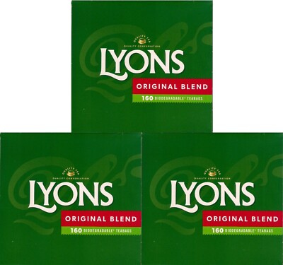 3 × Lyons Original Blend 160 Tea Bags 464g (480 tea bags in total) | eBay