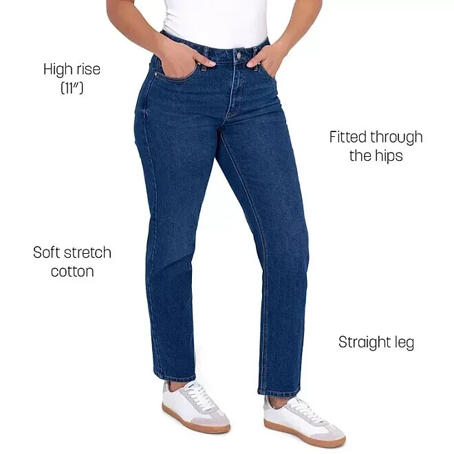 Seven 7 Ladies High Rise Slim Straight Jean Size 8 Birch Seven7 NEW | eBay