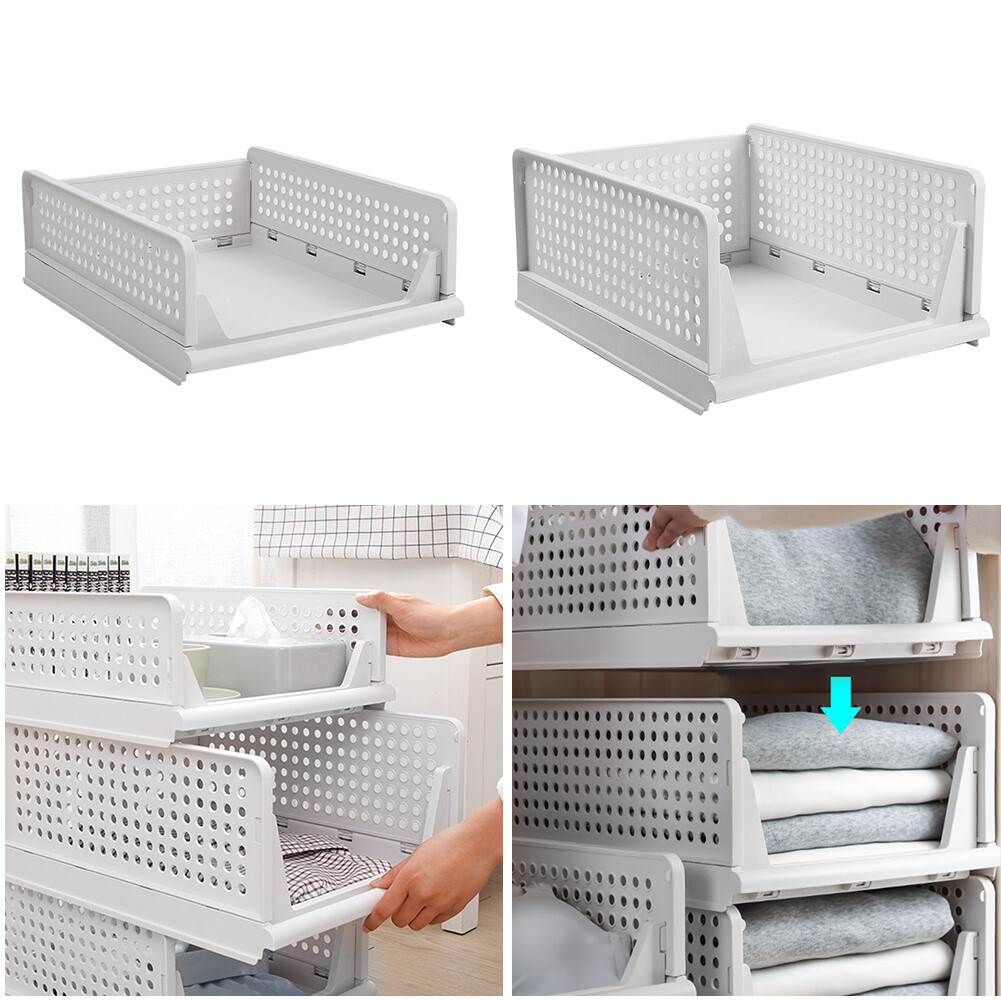 Stackable Detachable Wardrobe Plastic Clothes Storage Drawer Organizer ...