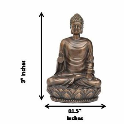 Resin Copper Sitting Buddha Idol Statue Showpiece For Home Décor Copper ...