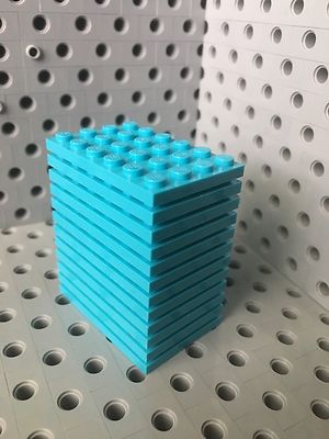 Lego Azure Blue 4x6 Base Plate New Lot Of 12 4 X 6 Roof Floor Building ...