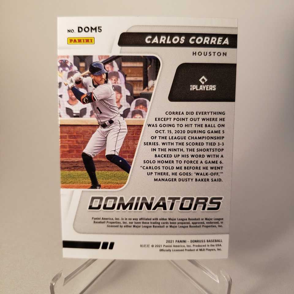 2021 Donruss #DOM5 Carlos Correa Dominators Rapture | eBay