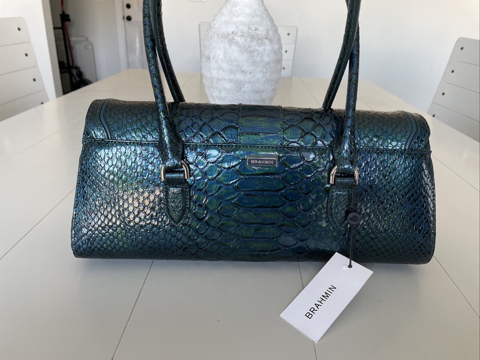 NEW BRAHMIN Dayan satchel, Evergreen Kalopsia, genuine leather, $375 | eBay