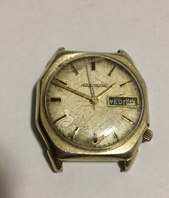 Accutron Men's 2182 Watch W/Day & Date For Parts or Repair. | eBay