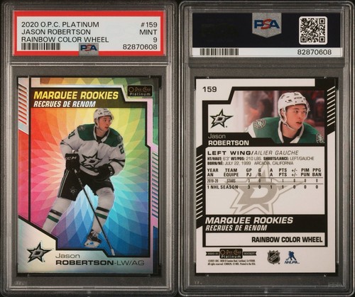 2020-21 OPC Platinum Jason Robertson Rainbow Color Wheel #159 SP RC PSA ...
