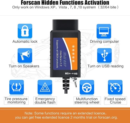 Elm327 USB Compatible with Forscan Software Obd2 Adapter for Ford F150 ...