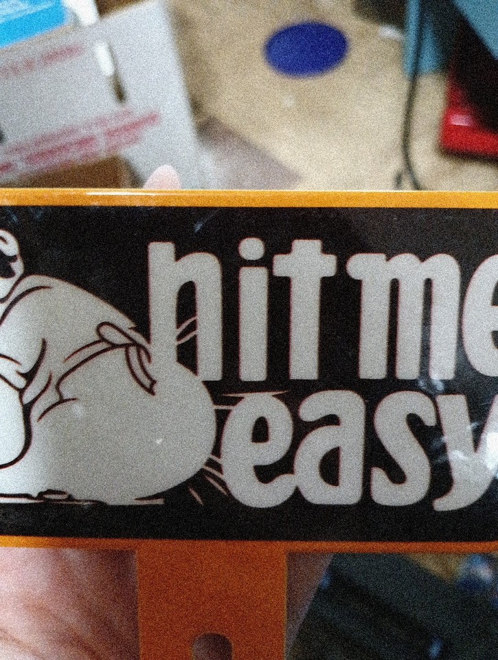 Powder Coated Funny Humor Hit Me Easy License Plate Topper | eBay