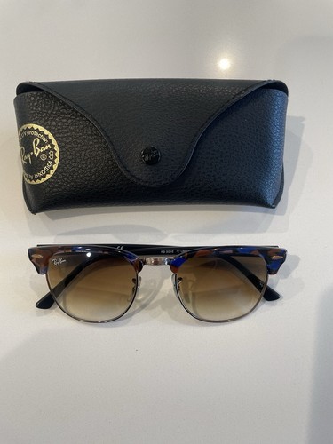 RAY BAN RB3016 MULTI COLOR BLUE BROWN GRADIENT UV CLUBMASTER SUNGLASSES ...