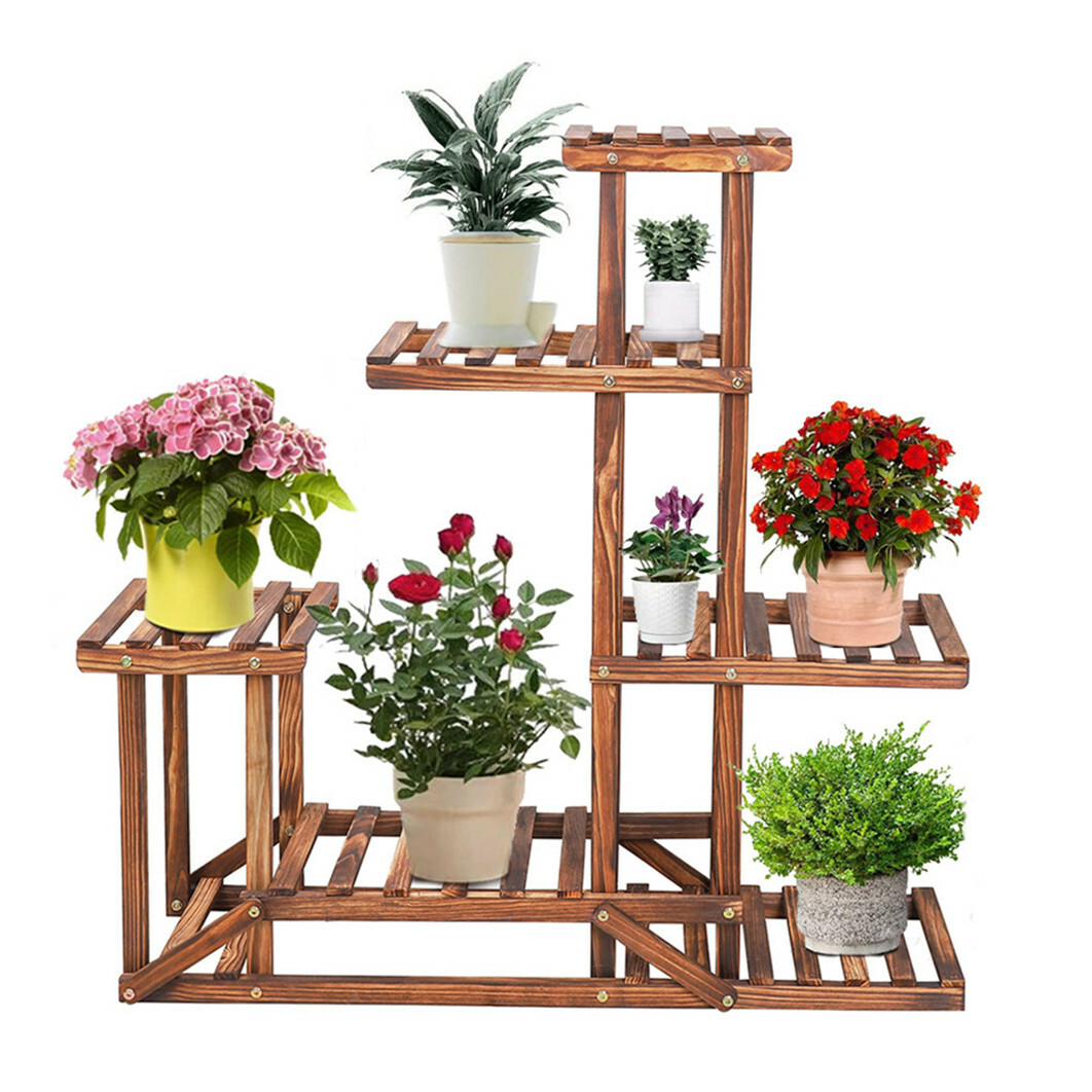 Strong Multi Tier Wood Flower Rack Plant Stand Planter Shelves Bonsai ...