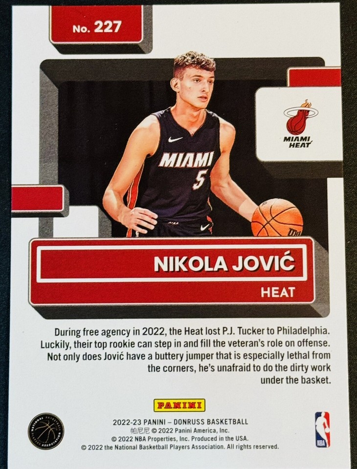 Nikola Jovic Rated Rookie 2022-23 Panini Donruss Green Laser Insert ...