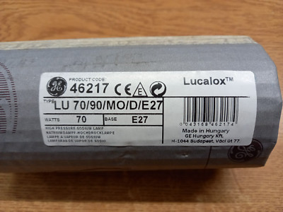 GE Lucalox 46217 70W E27 High Pressure Sodium Elliptical Bulb Diffused ...