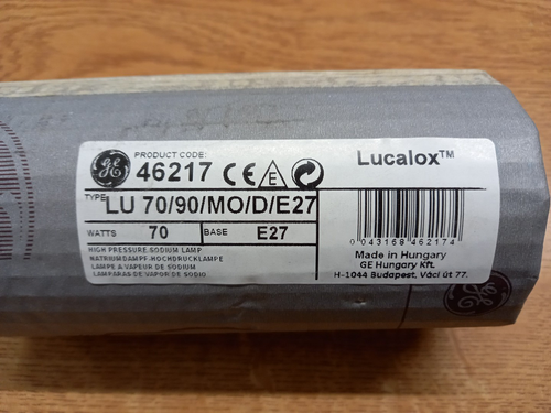 GE Lucalox 46217 70W E27 High Pressure Sodium Elliptical Bulb Diffused ...