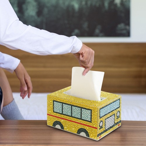 Diamond Painting Tissue Box Tissue Holder DIY Desktop Craft (School Bus ...