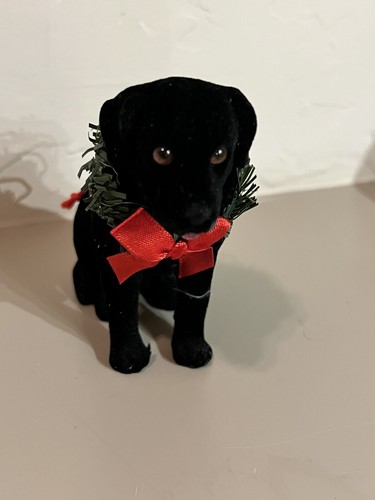 Vintage Black Labrador Bobble Head Christmas Ornament Holiday Wreath ...