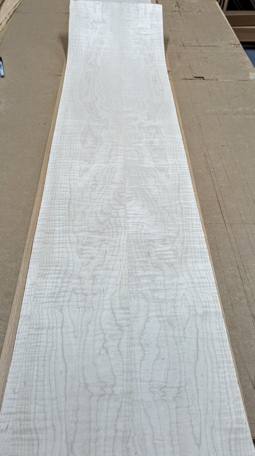Maple Curly Figured wood veneer 12" x 96" on wood backer AA grade 1/25 ...