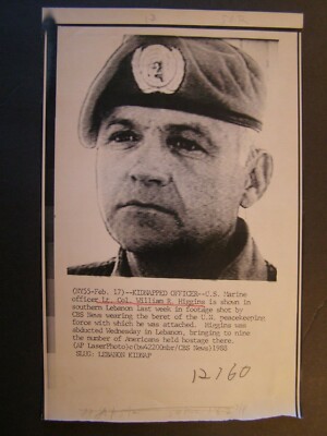 AP Wire Press Photo 1988 US Marine Officer Lt Col William R Higgins ...