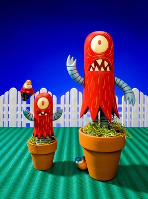 Tim Biskup 8" Helper + Mini 4" Helper 2003 Red Flopdoodle Critterbox | eBay