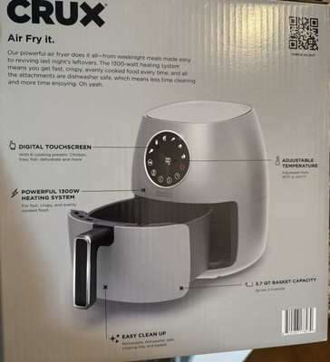 Air Fryer Crux 3.7 Qt Digital Grey touchscreen 1300 watt High ...