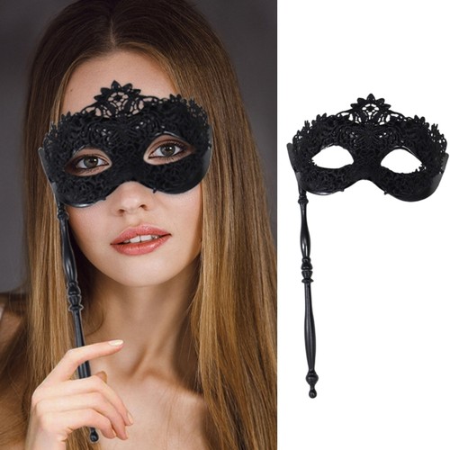 Decorative Handheld Feathered Mask Elegant Lace Design Masquerades Ball Property | eBay Australia