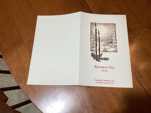 1948 Santa Fe Railroad Christmas Dining Car Menu Fred Harvey | eBay