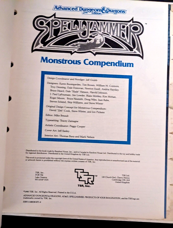 1989 AD&D Monstrous Compendium Vol. 1-3 MORE! TSR 2102 Binder Dungeons ...