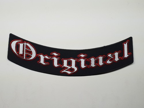 LARGE "ORIGINAL" BOTTOM ROCKER PATCH Biker back Sew Iron on Vest Cut ...