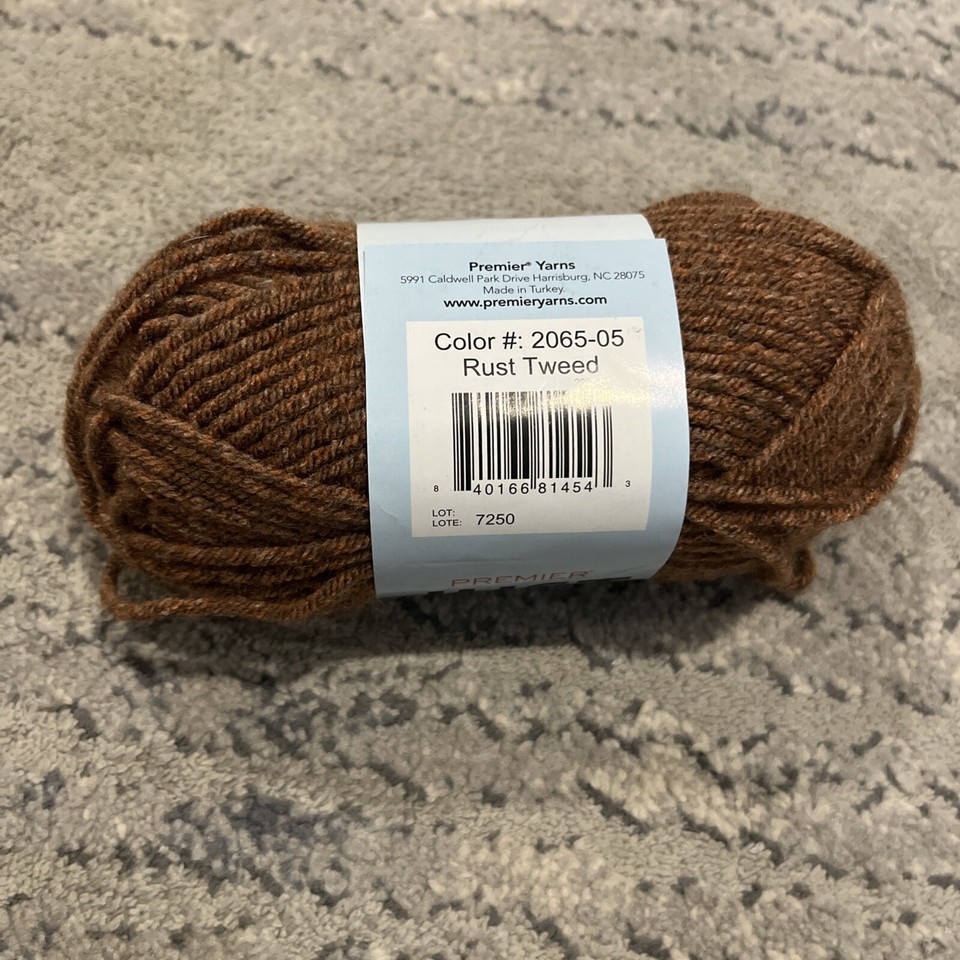 Premier Just Tweed Yarn Skein Color Rust Tweed 2019-05 1.94oz /120 ...