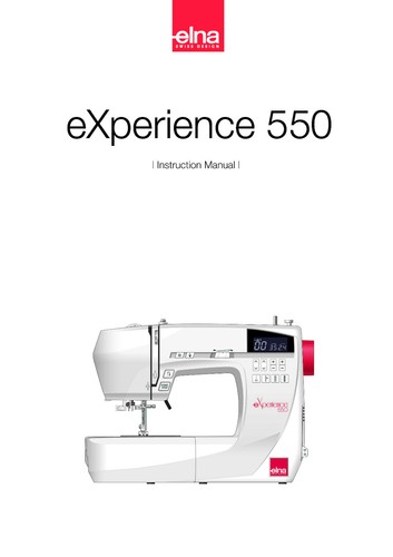 Elna eXperience 550 Sewing Machine Instructions Manual User Guide COPY ...
