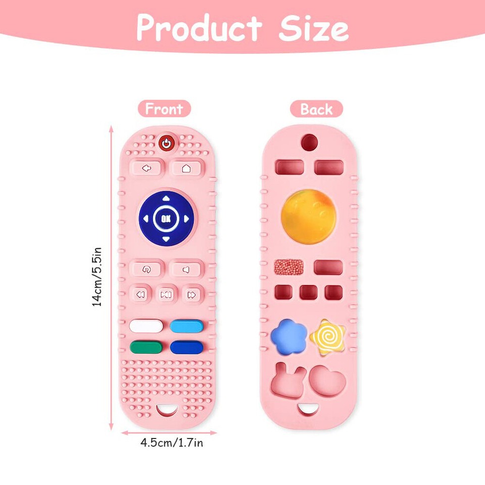 Remote Control Shape Silicone Teething Toys Chew BPA Free for Baby Kids ...