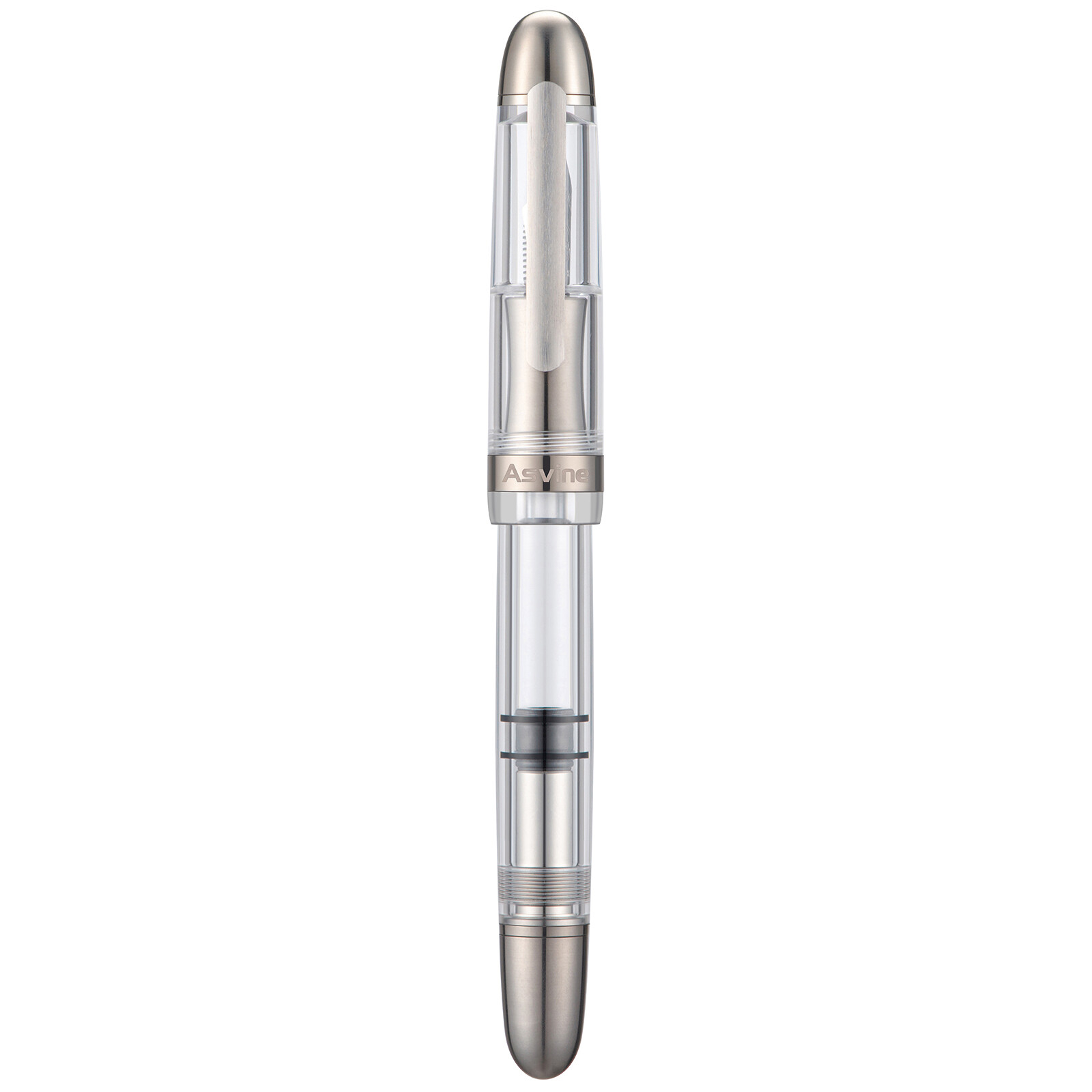 Asvine P36 Piston Fountain Pen Bock/ Asvine Nib, Titanium & Acrylic ...