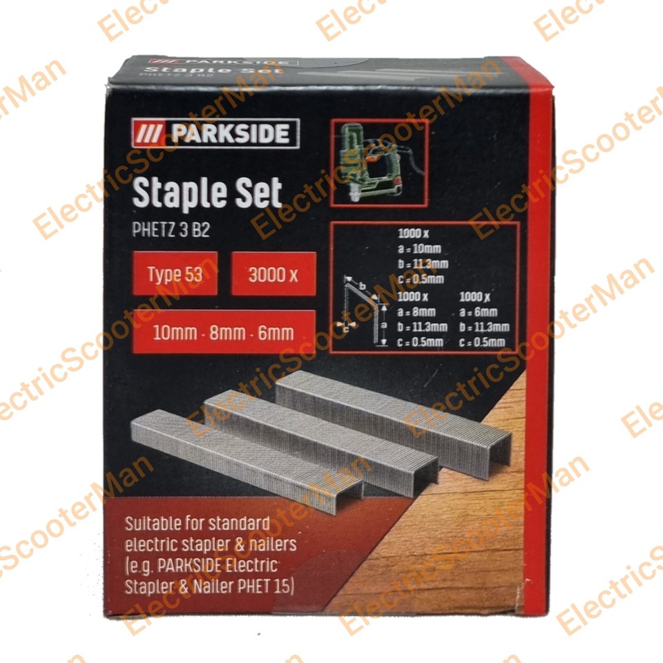 Parkside Replacement Staple Or Nail Set Type 53 & 47 Fit PHET 15 C2 ...