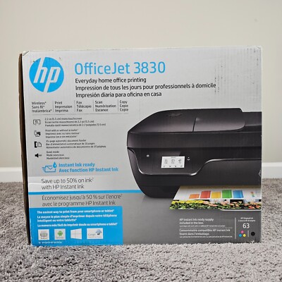 HP OfficeJet 3830 All-in-One Inkjet Printer Wireless Fax Scan Copy ...