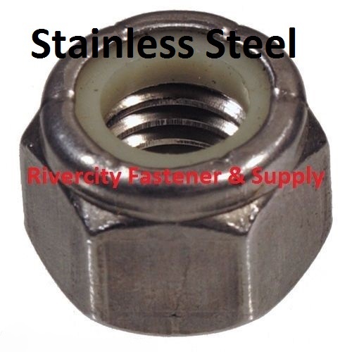 (25) M8-1.25 Nylon Insert Lock Stop Nuts DIN 982 8mm tall nut Stainless ...