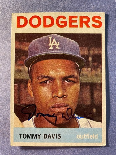 SIGNED TOMMY DAVIS 1964 TOPPS BASEBALL CARD AUTOGRAPHED - DODGERS | eBay
