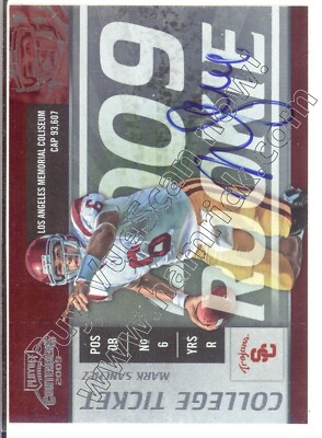 mark sanchez rookie rc draft auto autograph usc trojans college ticket ...