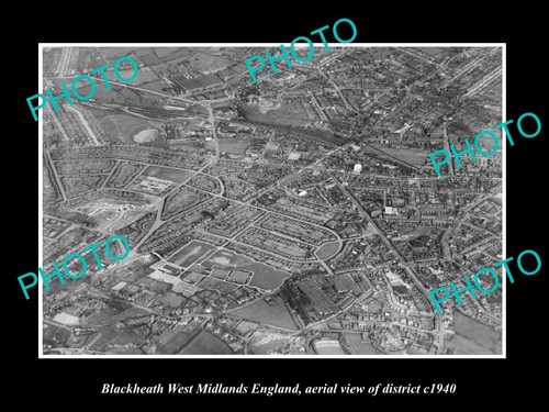 OLD POSTCARD SIZE PHOTO BLACKHEATH WEST MIDLANDS ENGLAND AERIAL VIEW ...