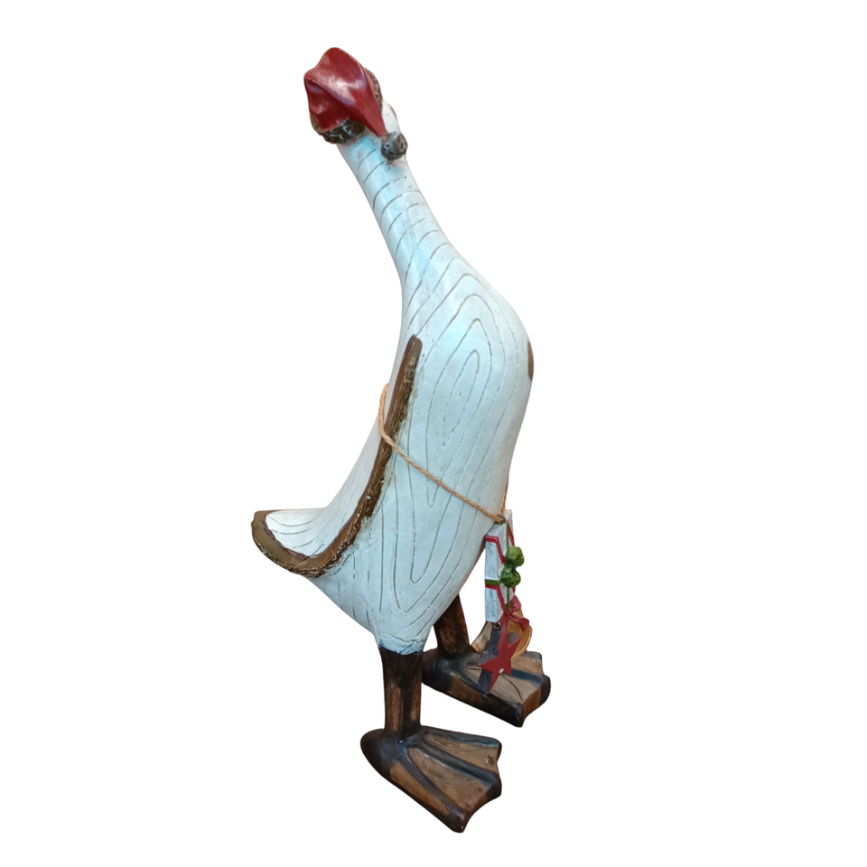 Tii Collections Folk Art Holiday Art Resin Christmas Duck Figurine - 11 ...