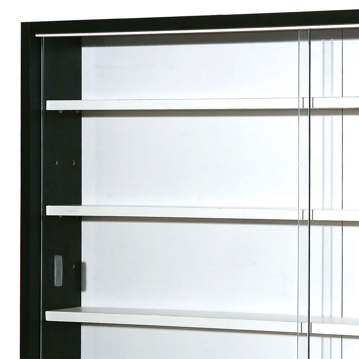 NEW Display Cabinet Modern Storage Shelves Wall Glass Case Box ...