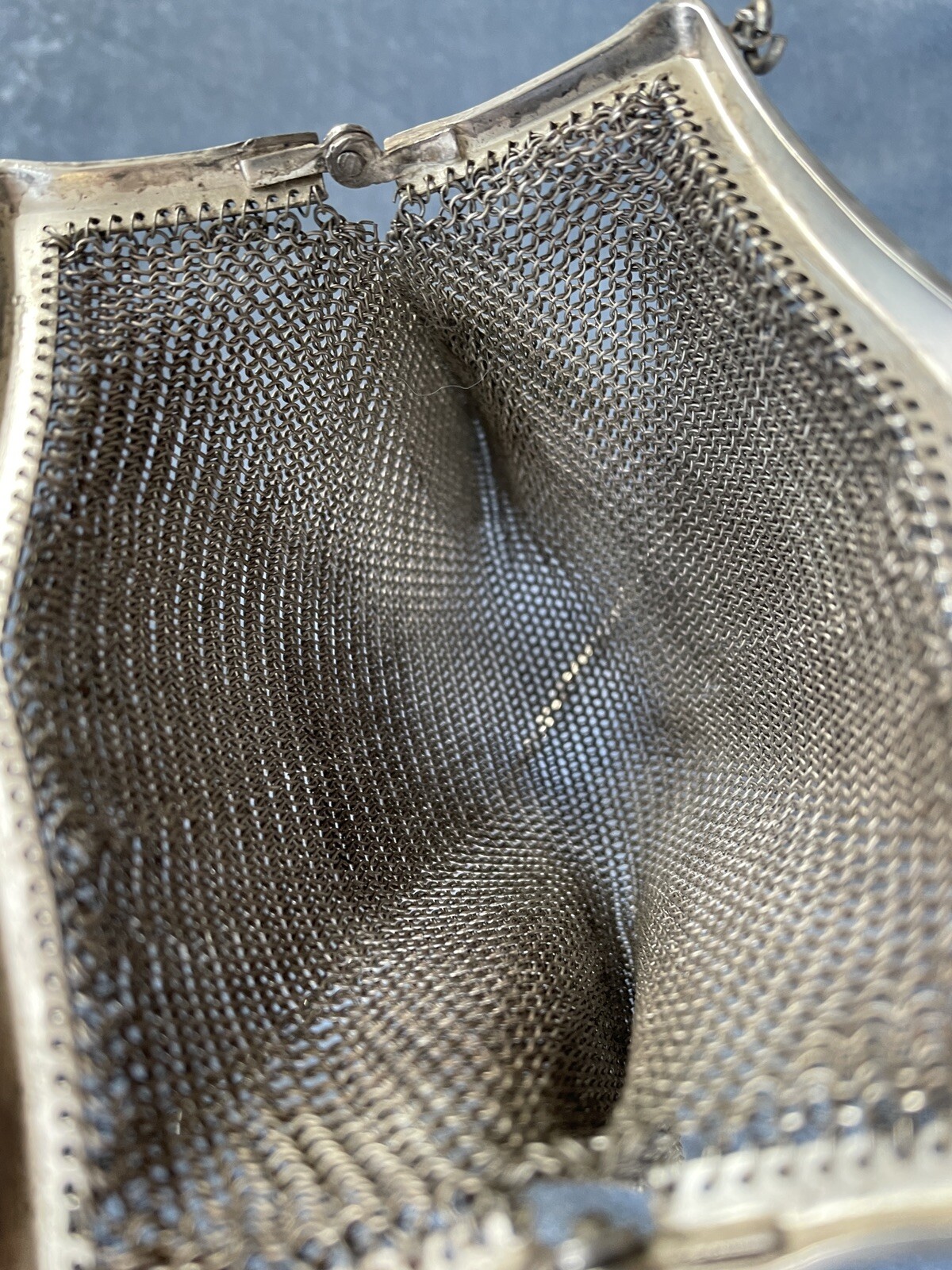 Antique Silver Chainmail Mesh Purse 1920s Elegant Edw… - Gem