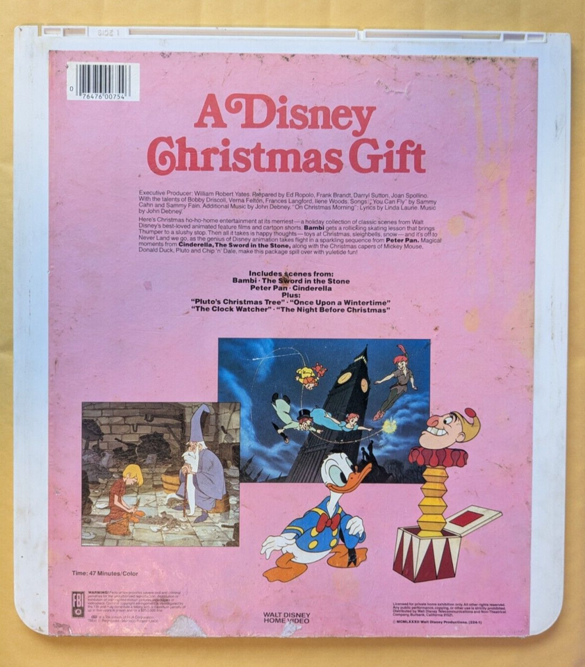 A DISNEY CHRISTMAS GIFT CED Capacitance Electronic VideoDisc Walt ...