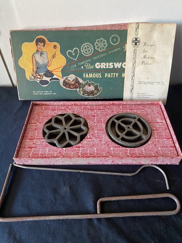 Griswold Cast Iron Famous Patty Molds Set 1950s Original Box | eBay